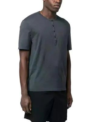 TEN C Cotton Henley T-shirt - Grey