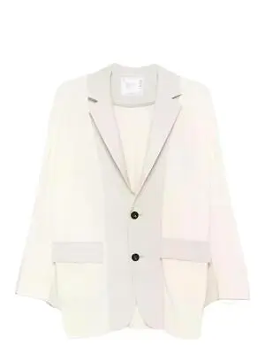 Sacai Panelled Cardigan - Neutrals
