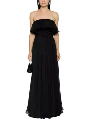GEMY MAALOUF Gemy Maalouf Strapless Ruffled Gown Black