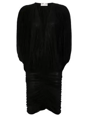 Saint Laurent Draped Mini Dress - Black