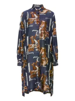 Henrik Vibskov Bird Pattern Jacquard Midi Dress - Blue