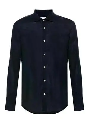 MANUEL RITZ Logo-embroidered Long-sleeves Shirt - Blue