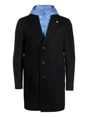 MANUEL RITZ Manuel Ritz Single-Breasted Hooded Coat