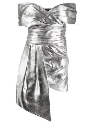 Alexandre Vauthier Off-the-shoulder Draped Mini Dress - Silver