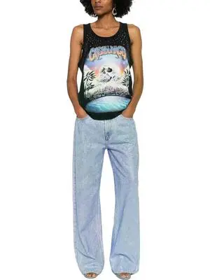Casablanca Crystal-embellished Jeans - Blue