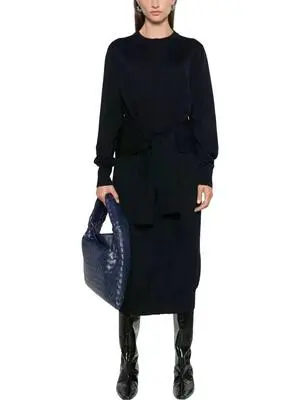 JIL SANDER Wool Knit Midi Dress - Blue