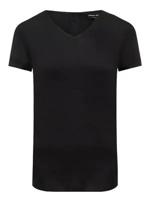 Giorgio Armani Cotton V-neck T-shirt - Black