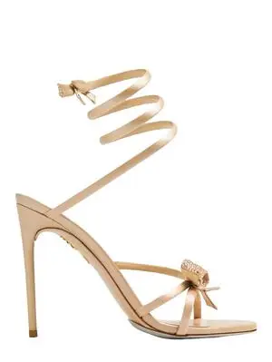Rene Caovilla Cleo Wraparound Stiletto Sandals - Neutrals