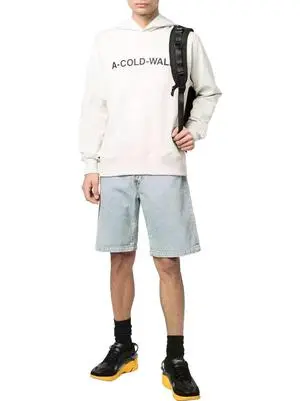 A-COLD-WALL* Logo Print Hooded Sweatshirt - Neutrals