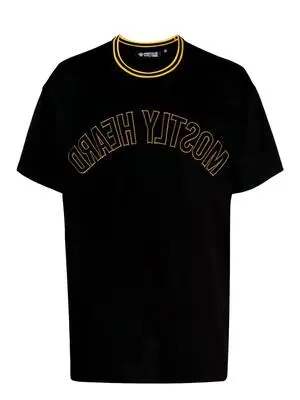 MOSTLY HEARD RARELY SEEN Varsity Logo-embroidered Cotton T-shirt - Black