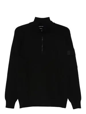 C.P. COMPANY Logo-Patch Virgin Wool Blend Sweater