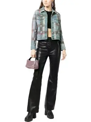 MADISON MAISON Paint Splatter Print Denim Jacket - Blue