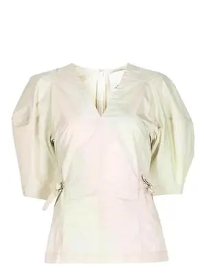 3.1 Phillip Lim Off-white Cotton Blend V-neck Top - Neutrals