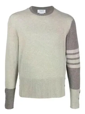 Thom Browne 4-bar Stripe Cashmere Jumper - Neutrals