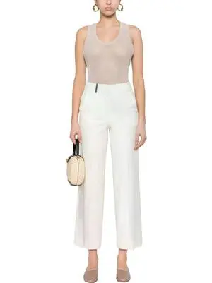 PESERICO Peserico High Waist Wide Leg Trousers With Jacquard Detail