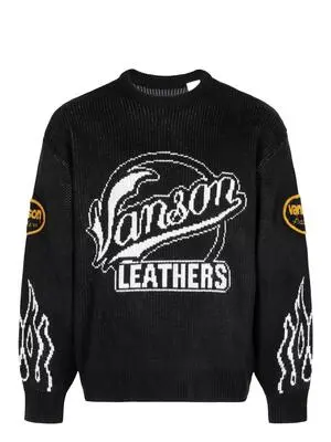 Supreme X Vanson Leathers Intarsia-knit Jumper - Black