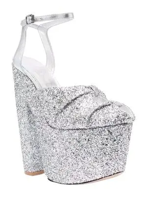 Giambattista Valli Glitter Platform Pumps - Grey