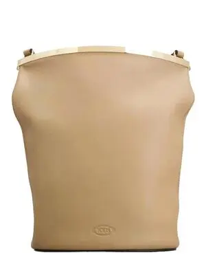 TOD'S Leather Bucket Bag Neutrals