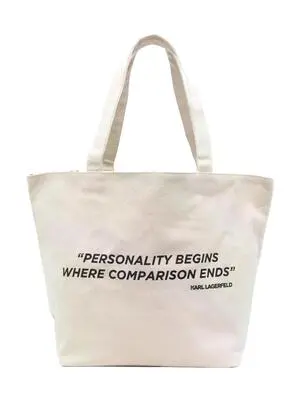 Karl Lagerfeld Cotton Tote Bag - Neutrals