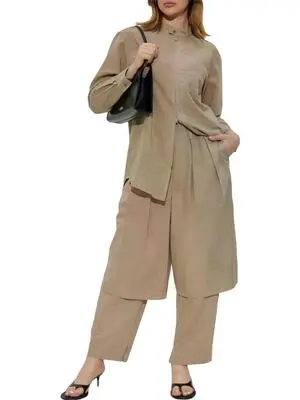 Issey Miyake Paper-esque Stand Collar Shirt - Neutrals