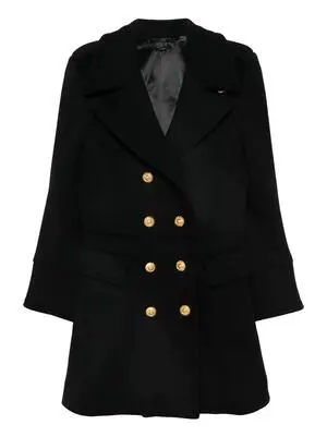 TOM FORD Double-breasted Wool Peacoat - Black