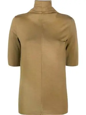 THOM KROM Roll-neck Half-sleeved T-shirt - Brown