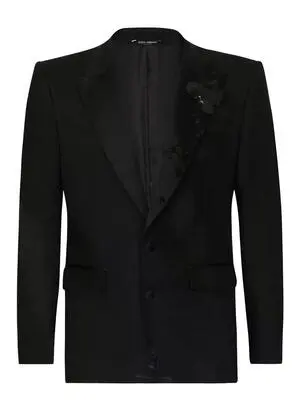 Dolce & Gabbana Floral-appliqué Single-breasted Suit - Black