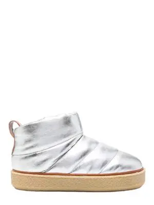 Isabel Marant Étoile Metallic Leather Ankle Boots - Silver