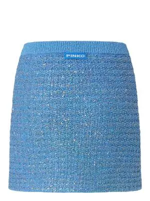 Pinko Tweed Mini Skirt - Blue