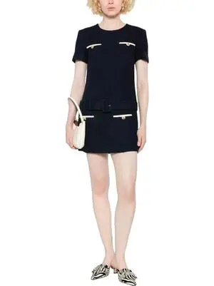 SELF-PORTRAIT Bouclé Mini Dress - Blue