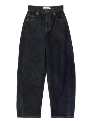 SELF-PORTRAIT High-Waisted Wide-Leg Denim Trousers