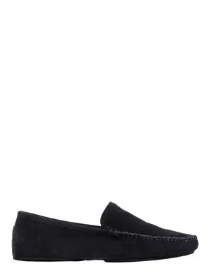 N.peal Navy Suede Moccasin Boat Shoes - Blue