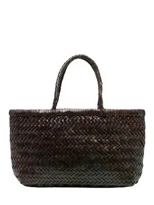 Dragon Diffusion Interwoven Leather Tote Bag - Brown
