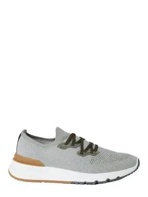 Brunello Cucinelli Brunello Cucinelli Logo Detail Knit Sneakers Grey