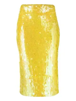 P.a.r.o.s.h Sequin-embellished Midi Skirt - Yellow