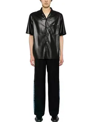 Ahluwalia Panelled Pleat Detail Straight Leg Trousers - Black
