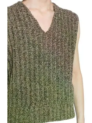 MAISON MARGIELA V-neck Chunky-knit Vest - Grey