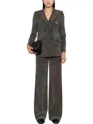ERMANNO FIRENZE Logo Patch Palazzo Pants - Grey