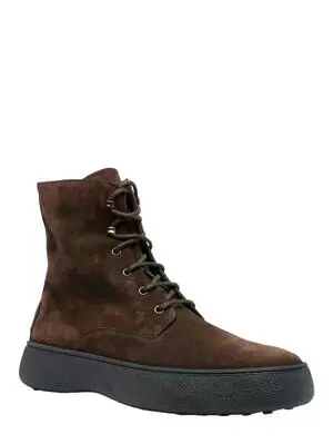 TOD'S Lace-up Suede Boots - Brown