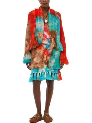 Alanui Tie-dye Virgin Wool Cardigan - Orange