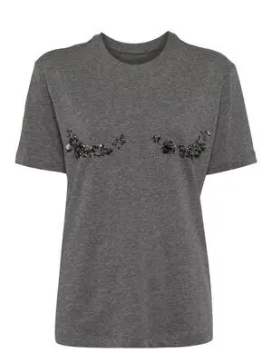 JNBY Crystal Embellished T-shirt - Grey