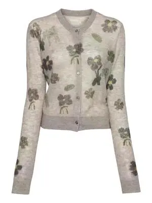 JNBY Floral Intarsia Cardigan - Neutrals