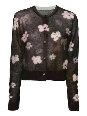 JNBY Floral Jacquard Button-up Cardigan - Brown