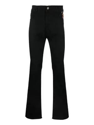 BILLIONAIRE Embroidered Logo Slim-fit Jeans - Black