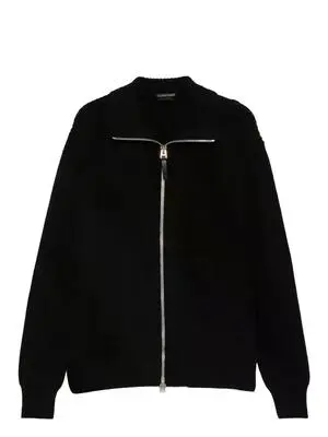TOM FORD Zip-up Ribbed Cardigan - Black