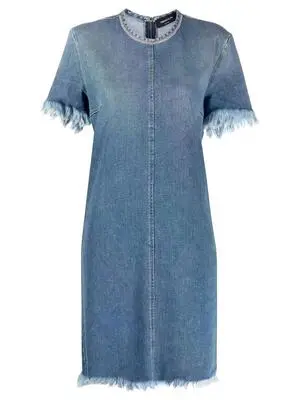 Fabiana Filippi Frayed Denim Dress - Blue
