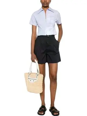 Herno Herno Pleated Front Jersey Shorts Blue