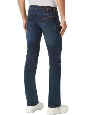 BILLIONAIRE Logo Patch Straight-leg Jeans - Blue