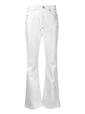 P.a.r.o.s.h Low-rise Bootcut-leg Jeans With Lurex Detailing - White