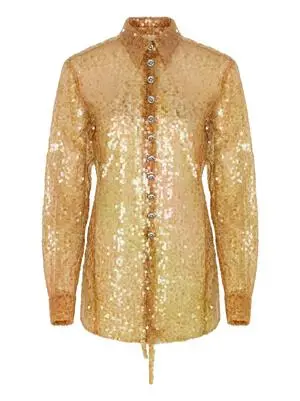 Rabanne Sequin-embroidered Shirt - Neutrals